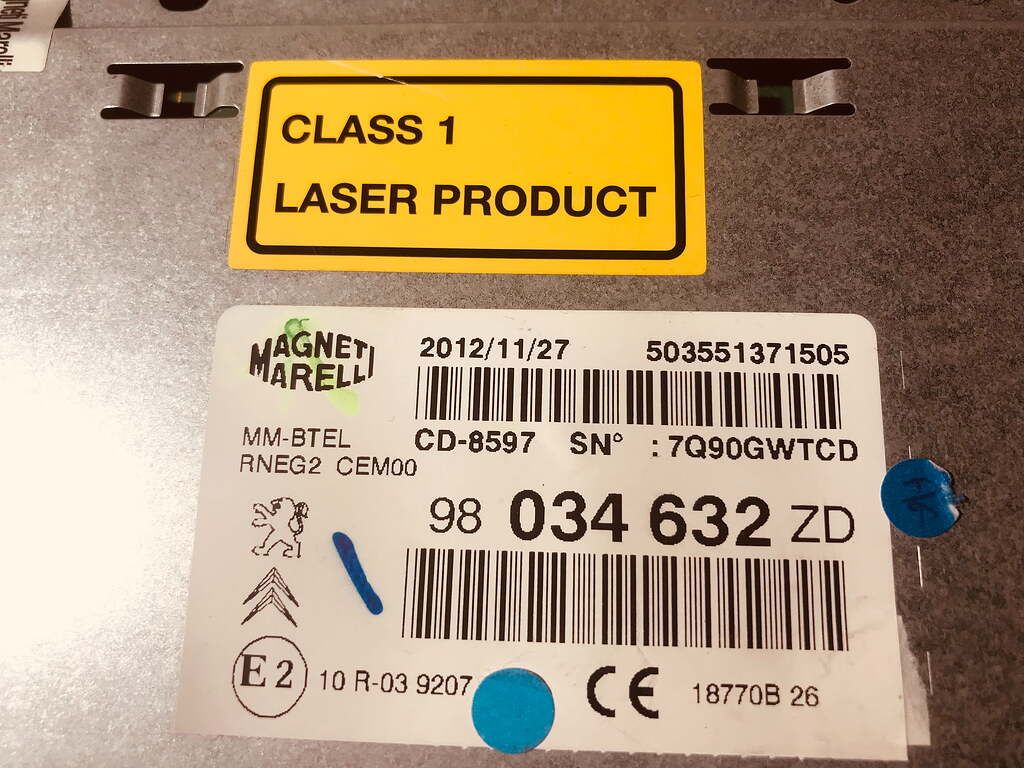 Autoradio Marelli RNEG2 CEM00. muet - Technique - Forum Retrotechnique