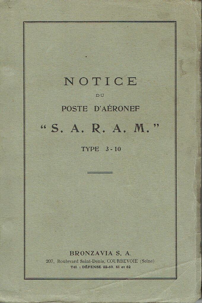 Bronzavia saram - Technique - Forum Retrotechnique
