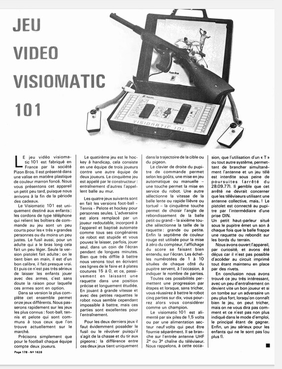 Console pong visiomatic 101 en composite - Télévision/vidéo - Forum Retrotechnique
