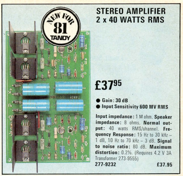 Kit Tandy Amplificateur 2x 40 W n⁰ 277 9232 - Modèles/marques - Forum ...