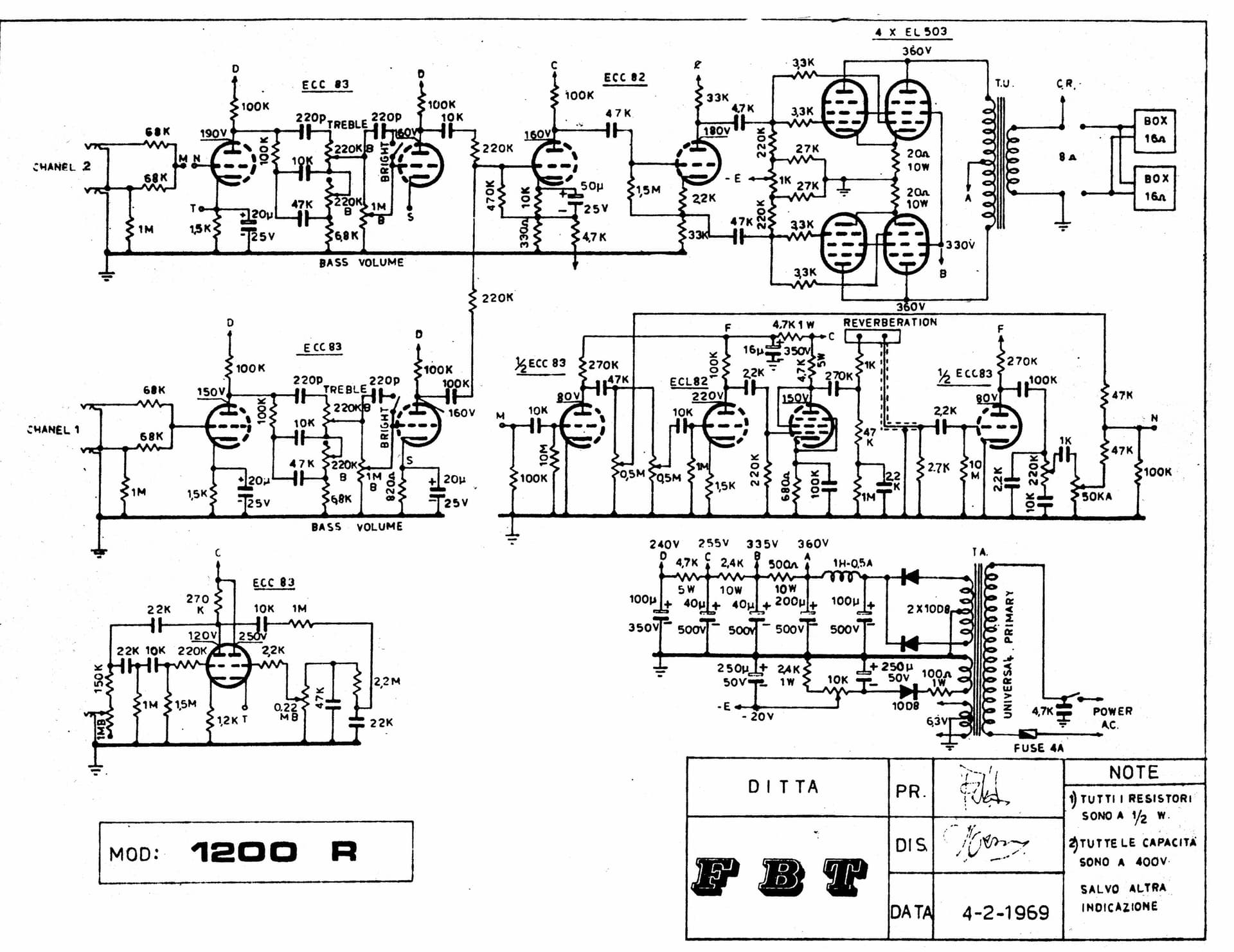 Rénovation d'un amplificateur de guitare FBT 1200R - Technique - Forum ...
