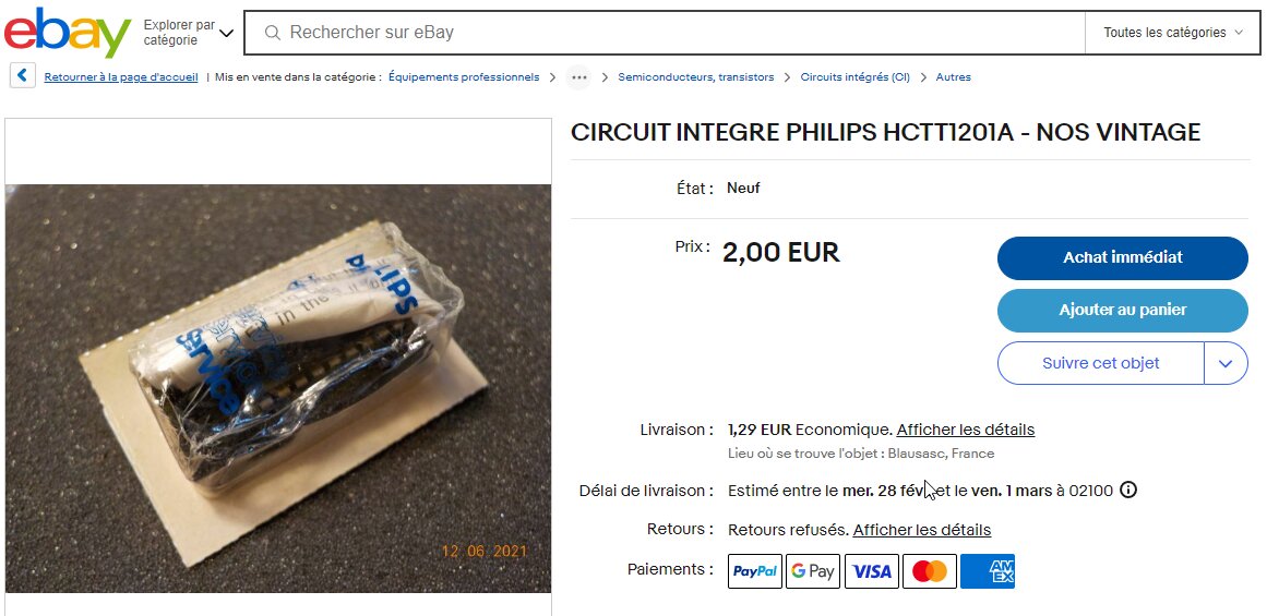 Circuit integres ref Philips HCTT xxxx - Technique - Forum Retrotechnique