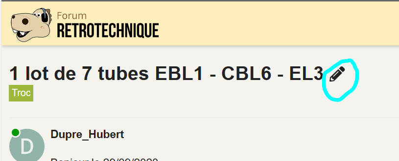 1 lot de 7 tubes EBL1 - CBL6 - EL3 - Troc - Forum Retrotechnique