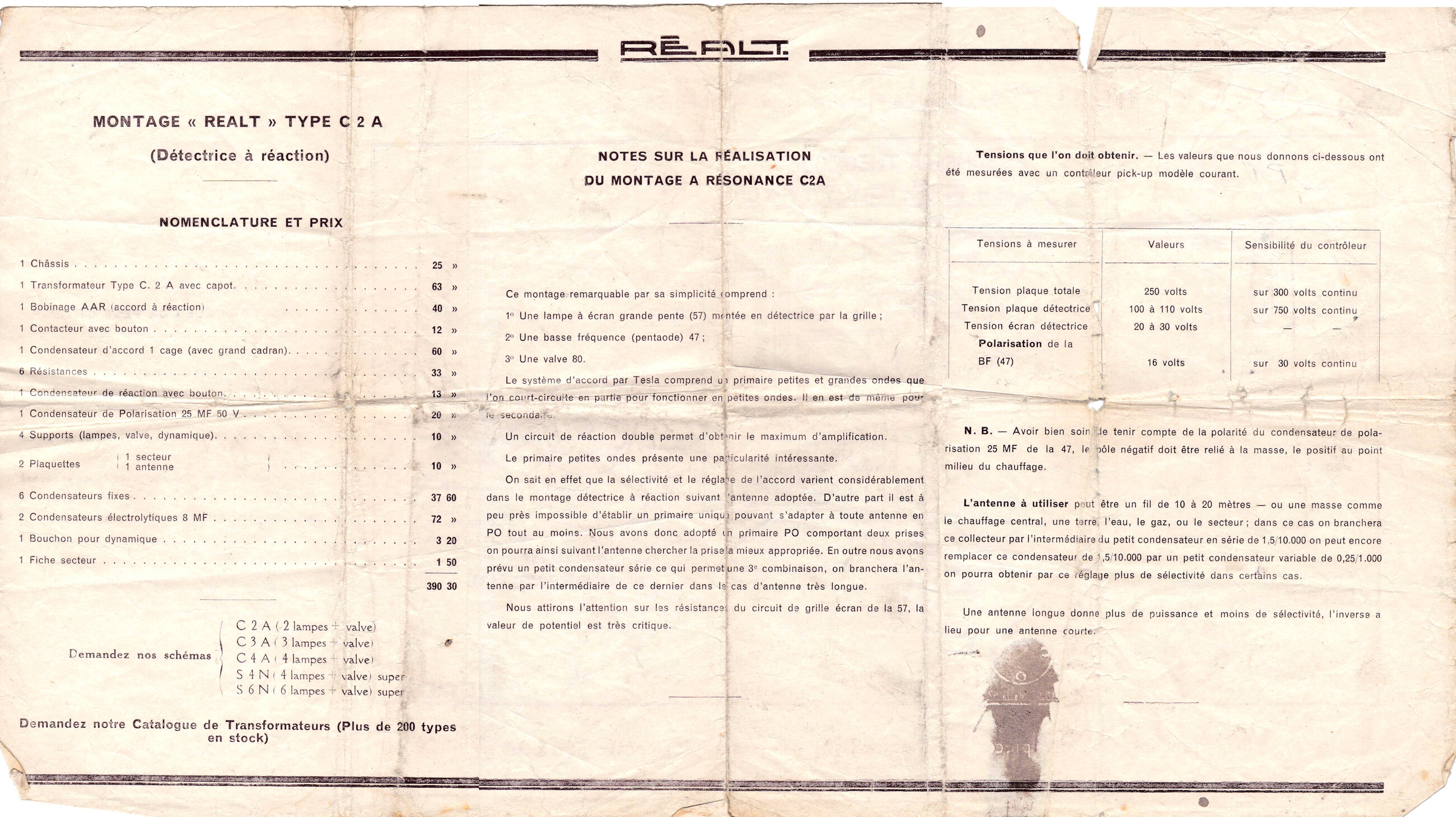 Schéma REALT C2A - Modèles/marques - Forum Retrotechnique